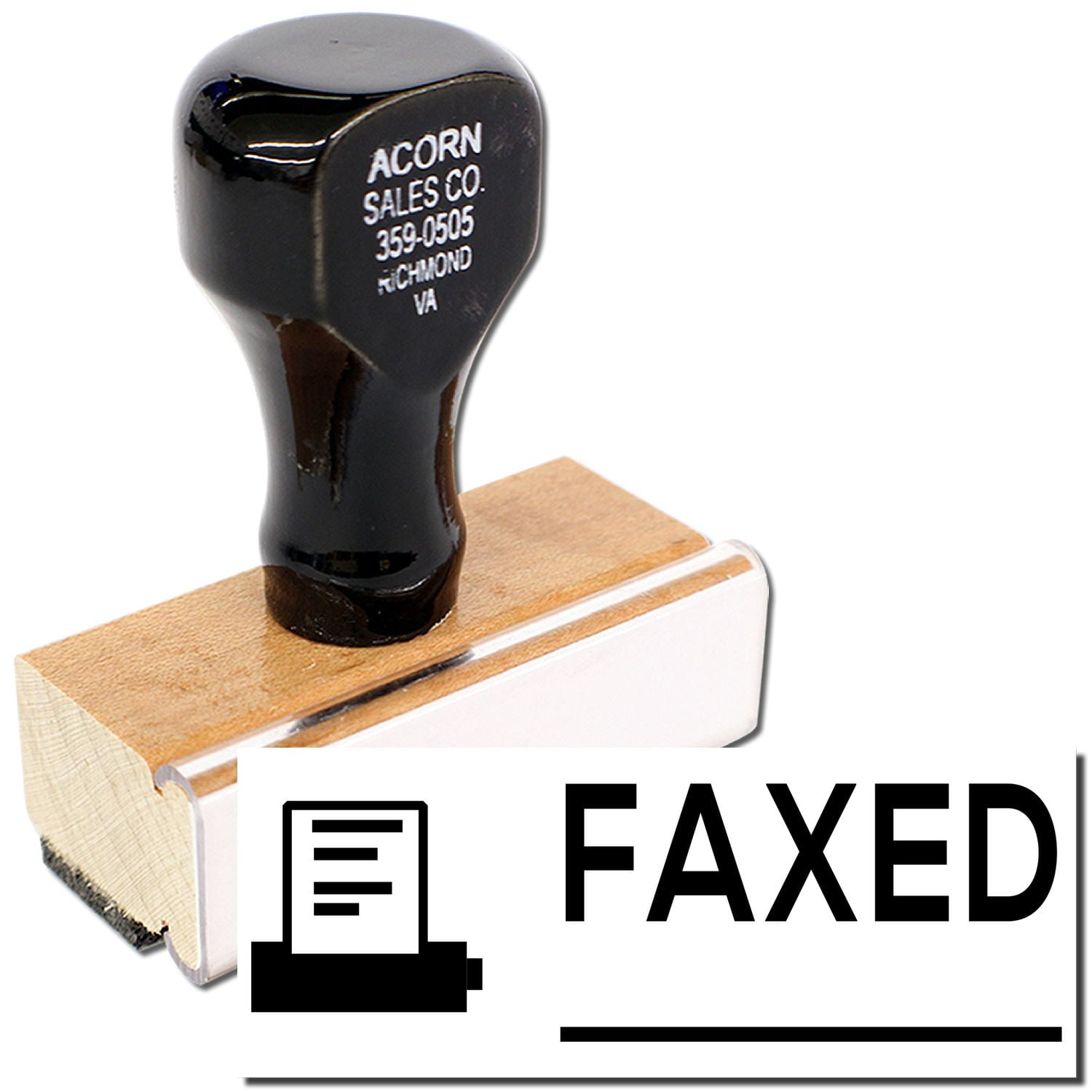 Large Faxed with Machine Rubber Stamp, Wooden Handle Rubber Stamp ...