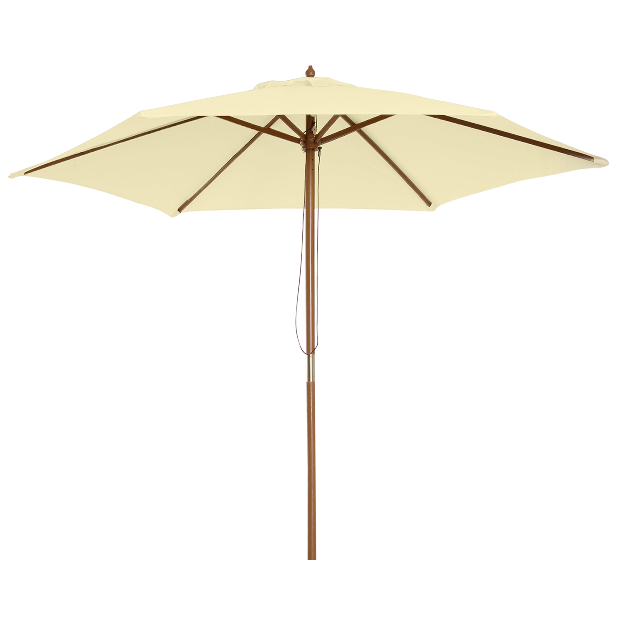 Click here for Outsunny 8ft Wood Patio Umbrella Round Market Umbr... prices