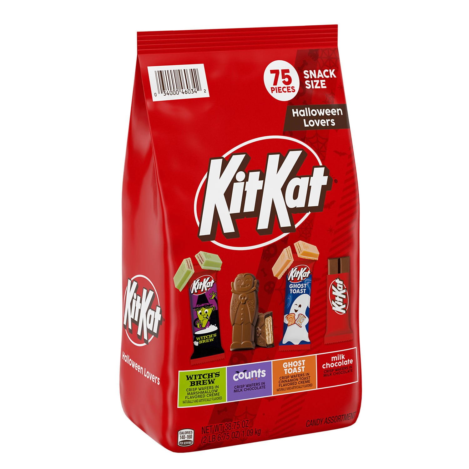 KIT KAT Variety Pack Snack Size Chocolate Halloween Candy, 75 pcs ...