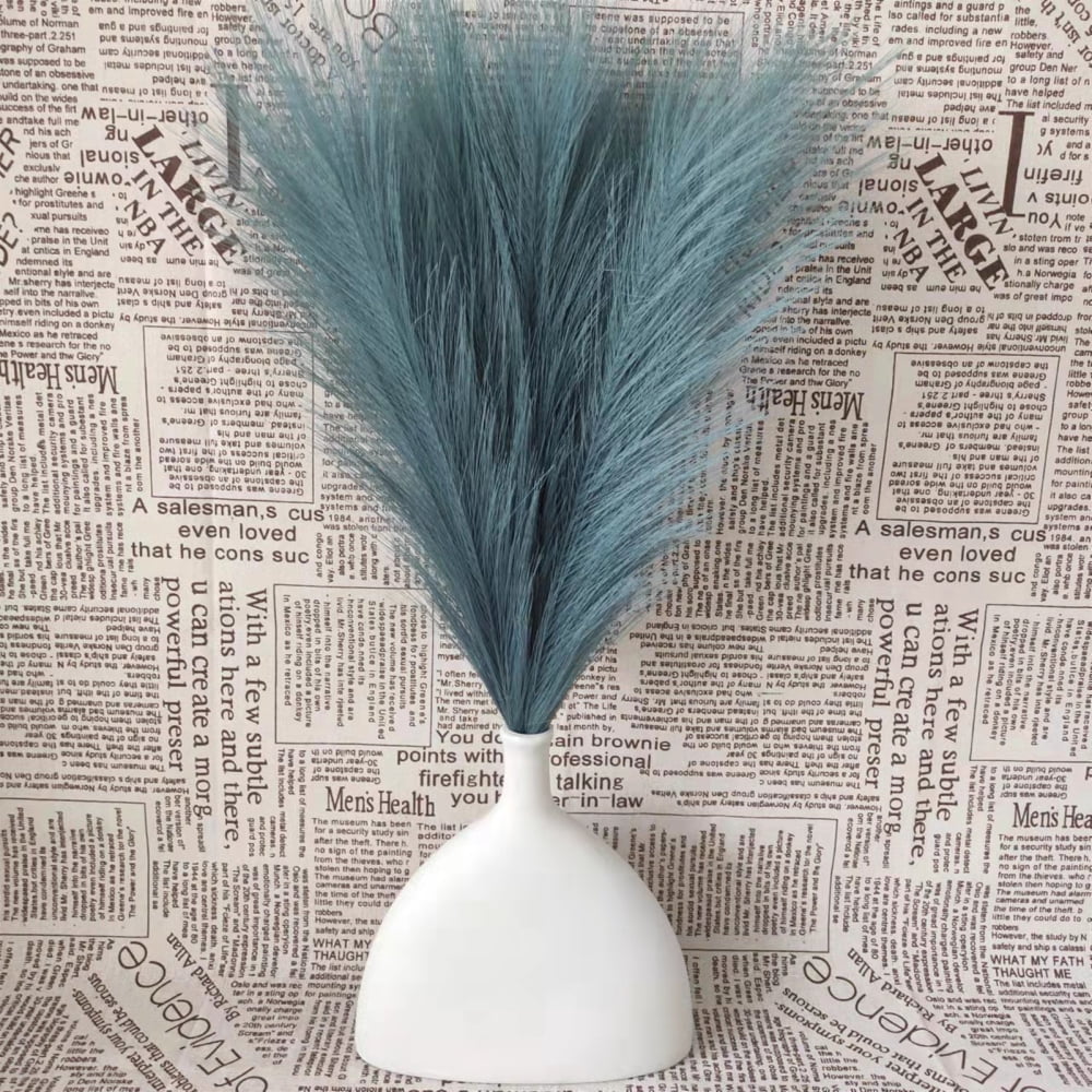 Faux Pampas Grass Fluffy Artificial Fake Plants Bulrush Reed Vase ...