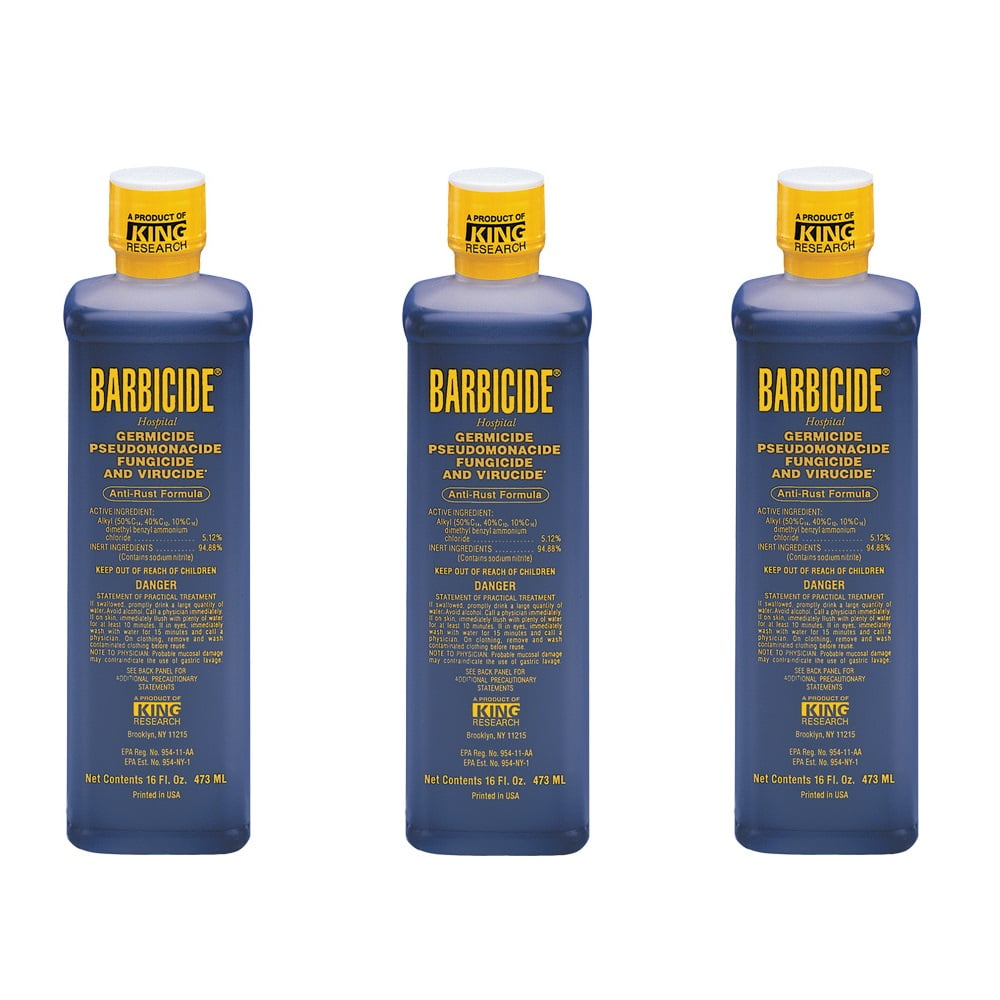 BARBICIDE Barber Salon Disinfectant Concentrated Liquid 16 oz 3 x SJ ...