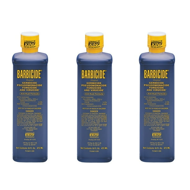 BARBICIDE Barber Salon Disinfectant Concentrated Liquid 16 oz 3 x SJ ...