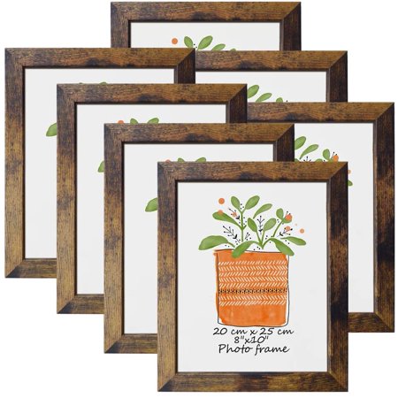 8x10 Picture Frame Wood Textured Rustic Brown Farmhouse Picture Frames ...