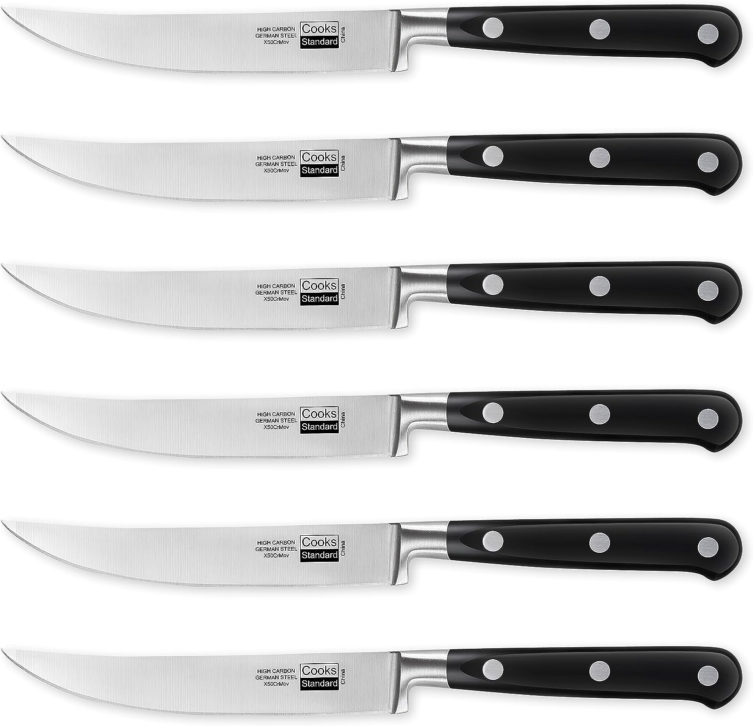 Cooks Standard Steak Knives Set 6-Piece, High Carbon Stainless Steel ...