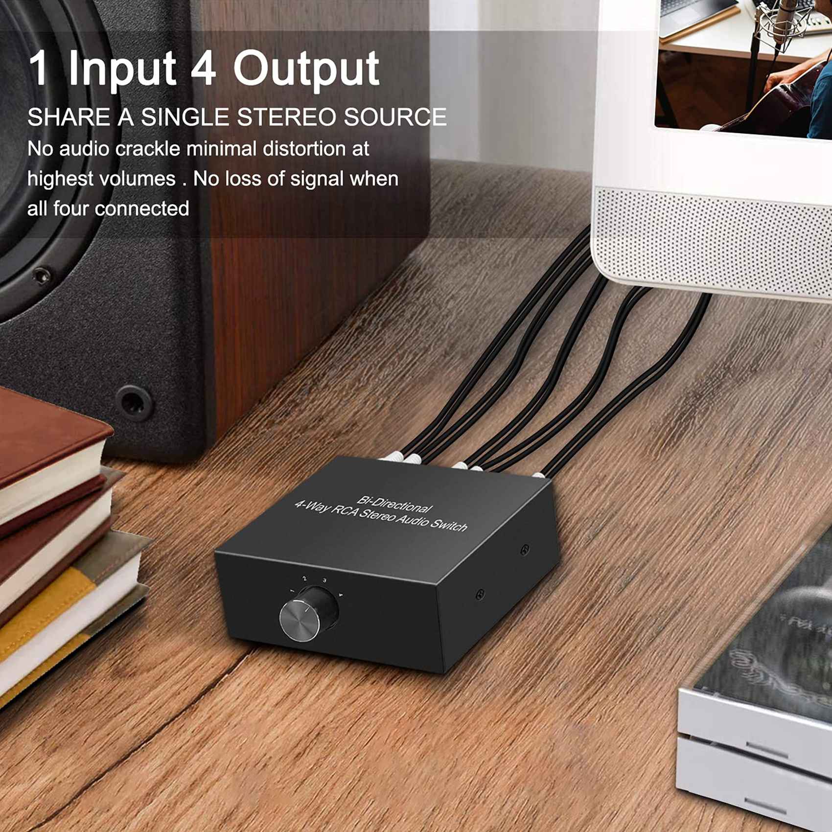 Buy 4-Way Stereo L/R Sound Channel Bi-Directional Audio Switcher, 1 in ...