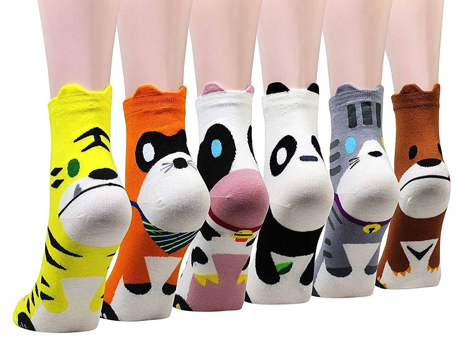 Women's Cute Art Cartoon Colorful Casual Crew Cotton Animal Socks ...