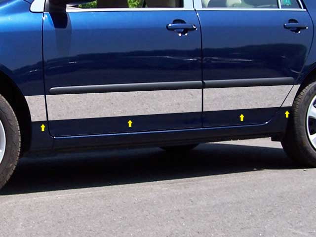 Stainless Steel Rocker Panel Trim 8Pc Fits 2003-2008 Toyota Corolla ...