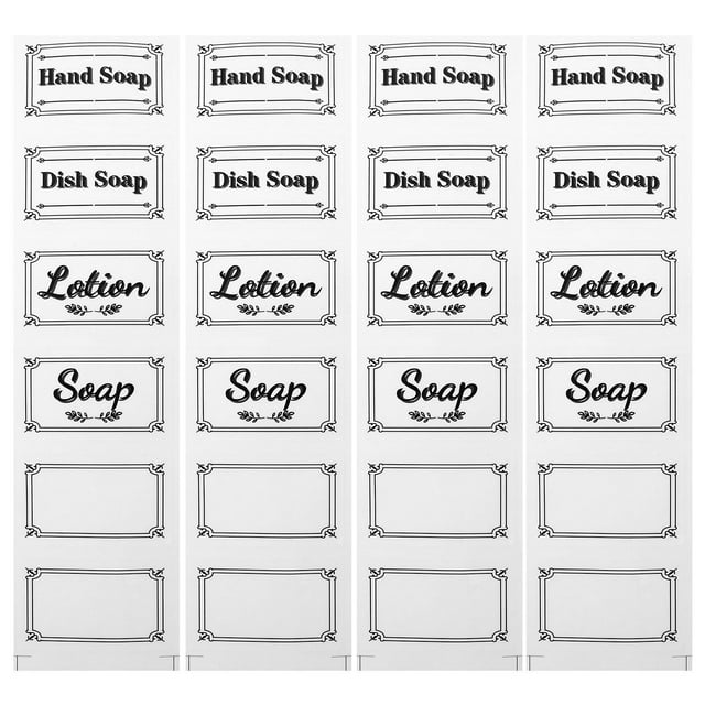 6pcs Transparent Bottle Hand Soap Stickers Removable Soap Decals Soap ...