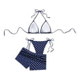 Aihuaihua Women's Triangle Bikini Sets 3 Piece Polka Dots Print Swim ...