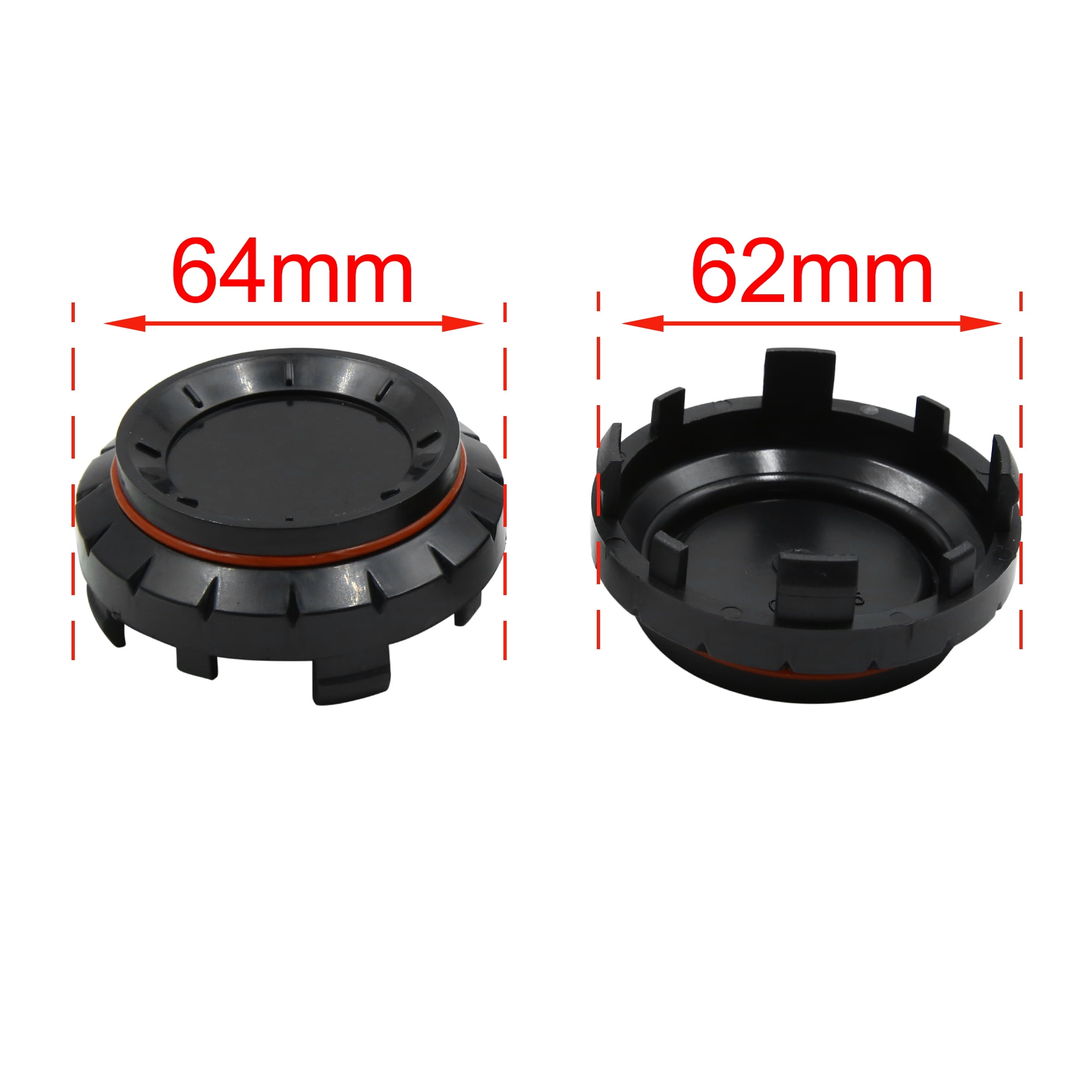 Black 64mm Car Wheel Tyre Tire Rim Center Hub Caps Cover Protector 4pcs ...