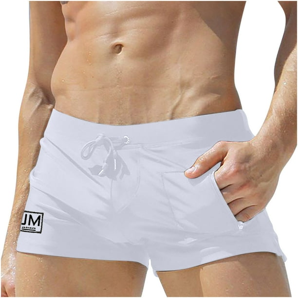 Jovati Mens Low Waist Front Pocket Sex Plus Size Hot Spring Swimming