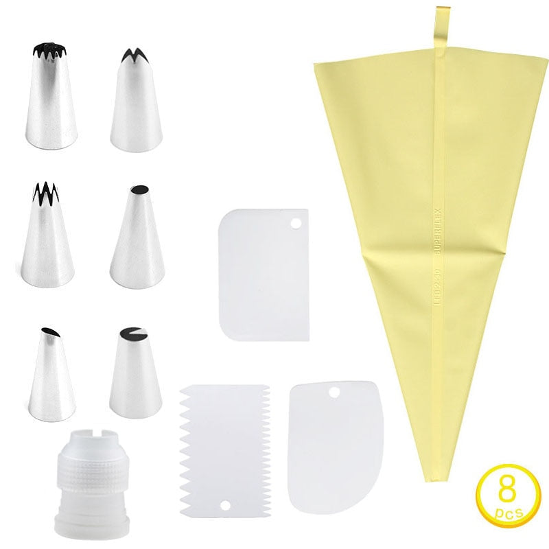 Piping Pastry Bag With Nozzles Set For Confectionery Tips Baking And ...