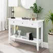 "Costway Compact 47"" White Console Table with Storage Drawers, Shelf ...