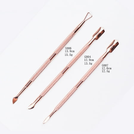 3pcs Rose Gold Nail Cuticle rose gold nail pusher Pusher Remover ...