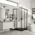 36" D x 36" W x 72" H Corner Sliding Shower Enclosure, 1/4 Inch Clear ...