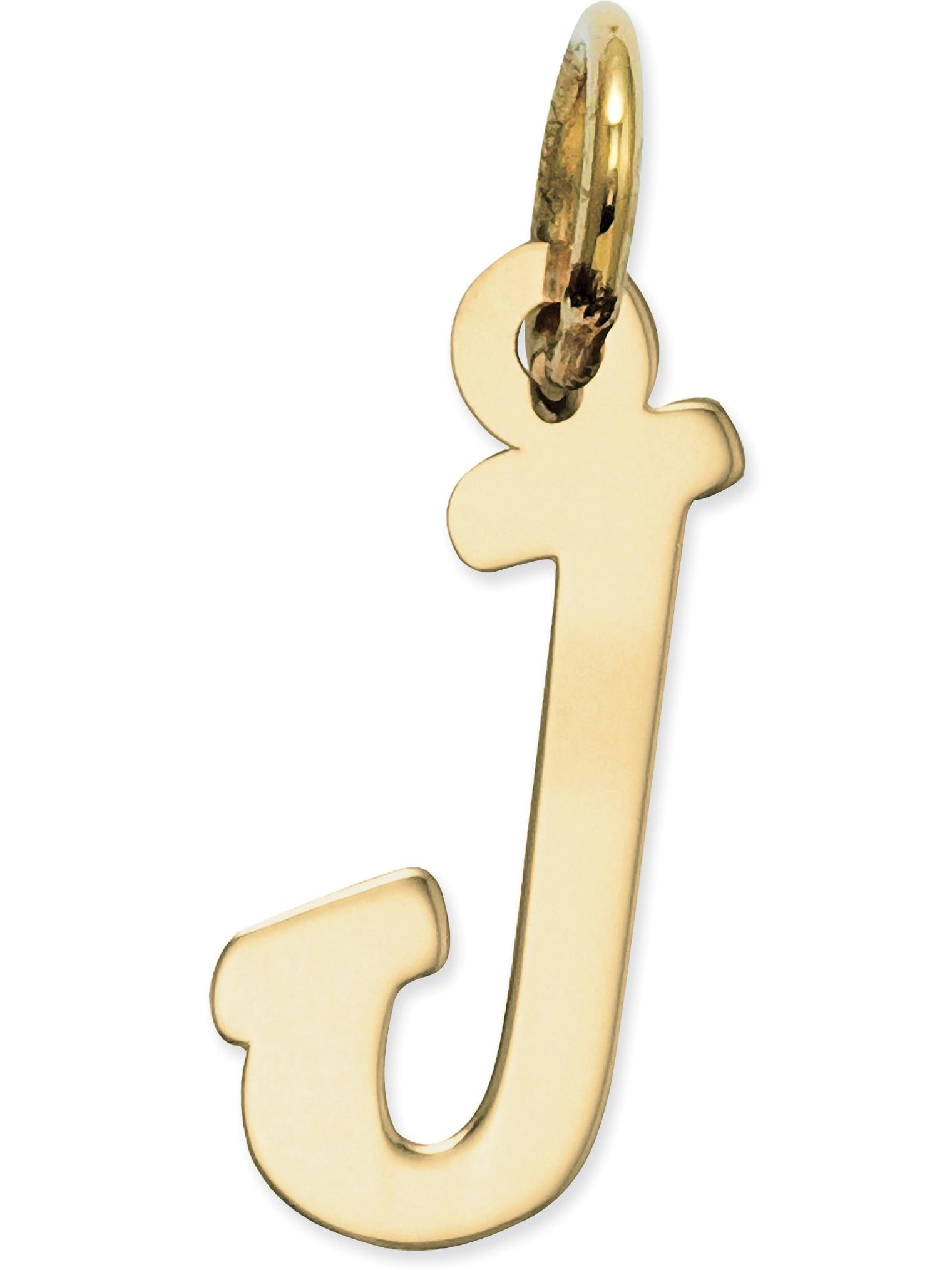 14K Yellow Gold Small Script Initial Letter J Charm - Walmart.com