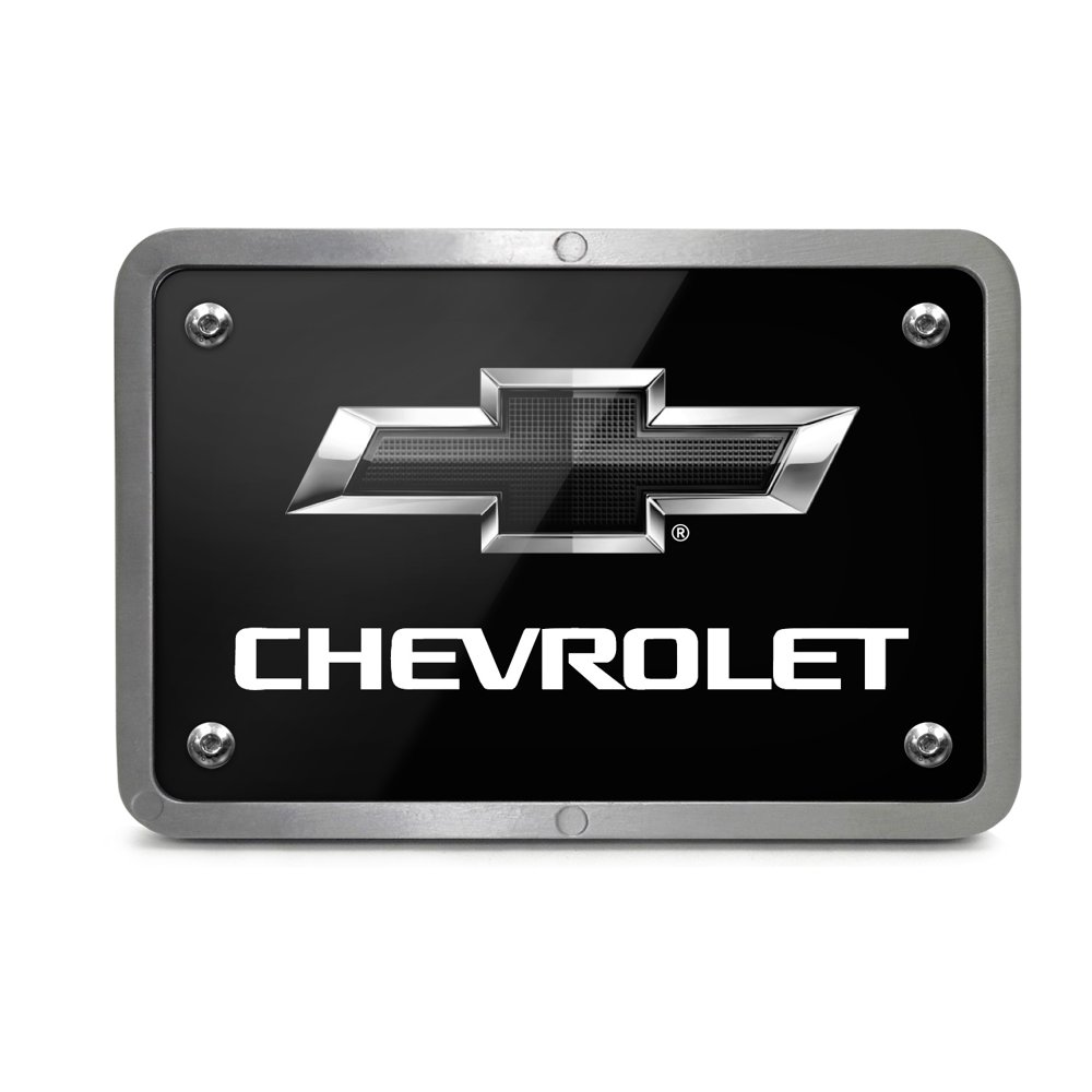 Chevrolet Black Logo UV Graphic Black Billet Aluminum 2 inch Tow Hitch ...