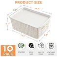 10 Pack Small Plastic Storage Bins with Lids, Stackable Plastic Storage ...