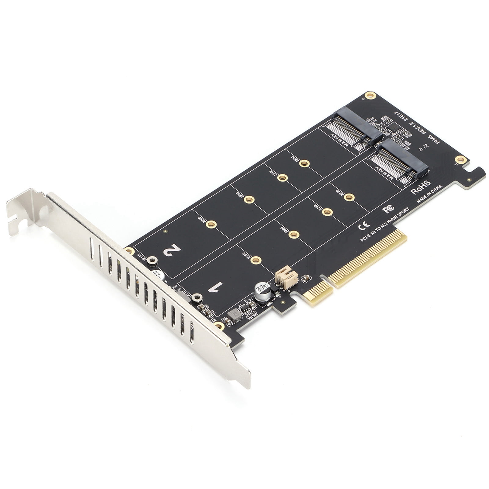Duals m.2 nvme ssd a pcie x8 m Key Convertidor de Disco Duro Tarjeta de Expansion, Compatible ...