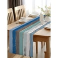 Burlap Table Runner 90 Inches Long, Farm Blue Wood Board Non-Slip ...