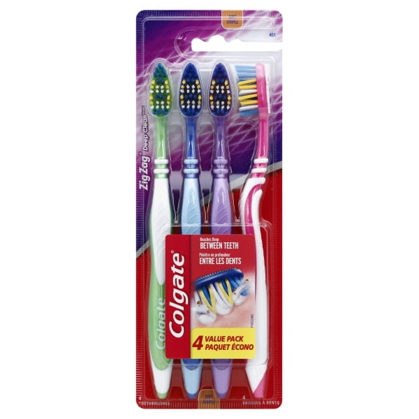 Colgate Wave Zig Zag Toothbrushes - Soft Bristles - 4ct – BrickSeek
