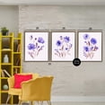 Stupell Industries Watercolor Purple Blooms 3 Piece Brown Framed ...