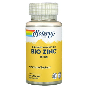 Solaray Bio Zinc 15mg | Vegan Supplement for Immune, Endocrine & Cell ...