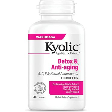 Kyolic Aged Garlic Extract, Detox & Anti-Aging, Formula 105, Capsules ...