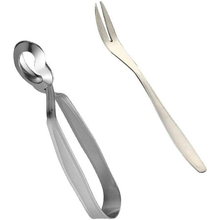 Escargot Dining Set Stainless Steel Escargot Tongs with Snail Fork Clip ...