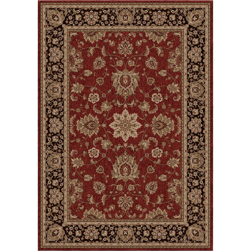 Orian Symphony Area Rug 4919 Red Bulbs Iris - Walmart.com
