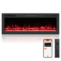 50" Recessed and Wall Mounted Electric Fireplace, Smart Wifi Infrared ...