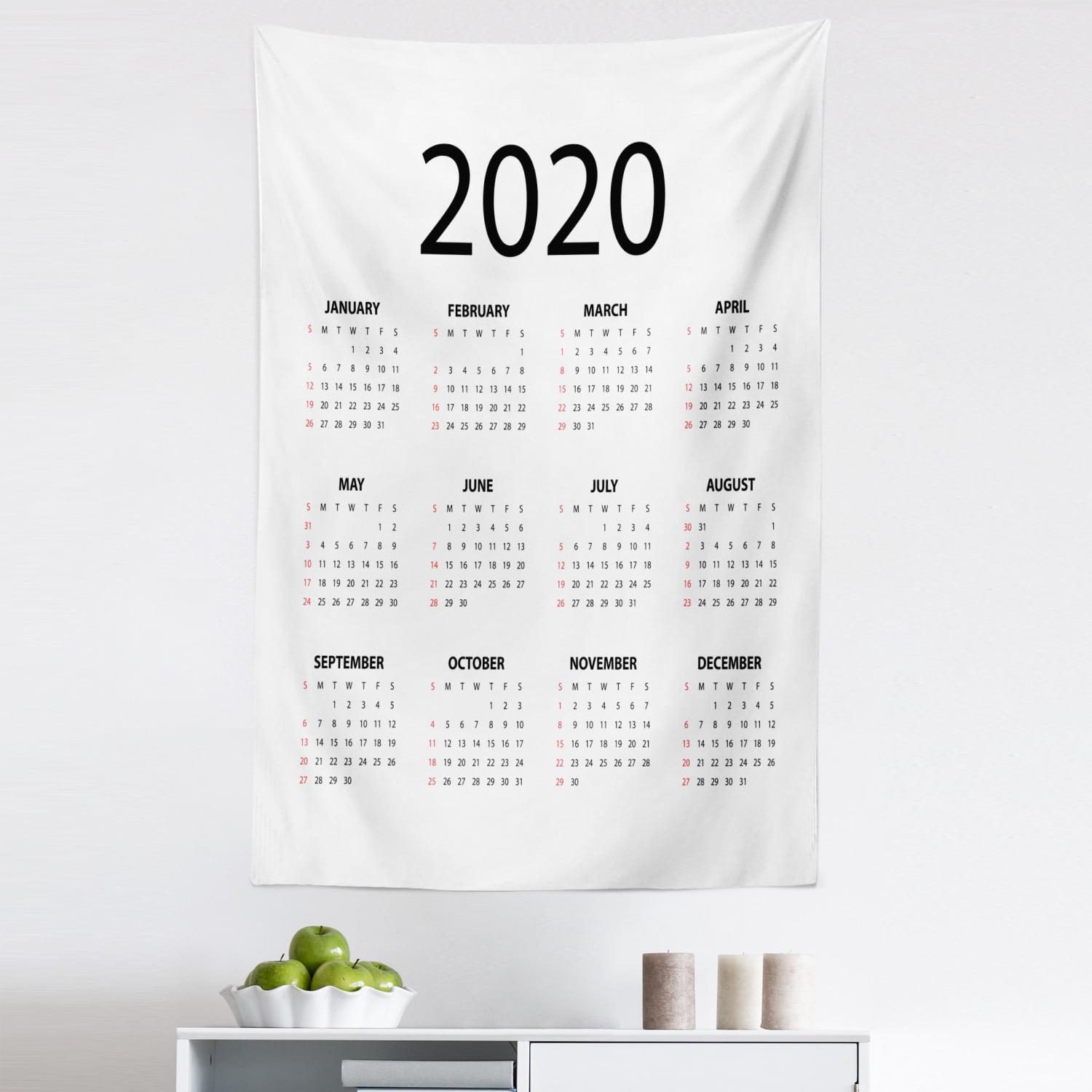 Calendar 2020 Tapestry, Simple and Contemporary Concept Year Plan ...