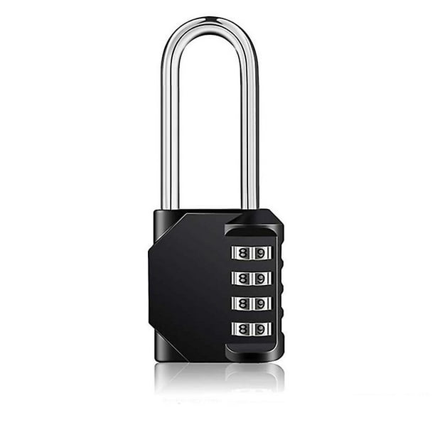 4 Digit Lock with Long Shackle Black | Walmart en línea