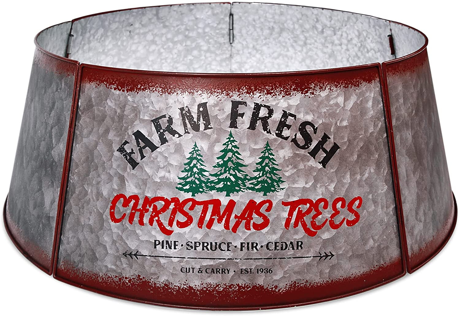 HALLOPS | Galvanized Christmas Tree Collar - (Rustic, Standard ...