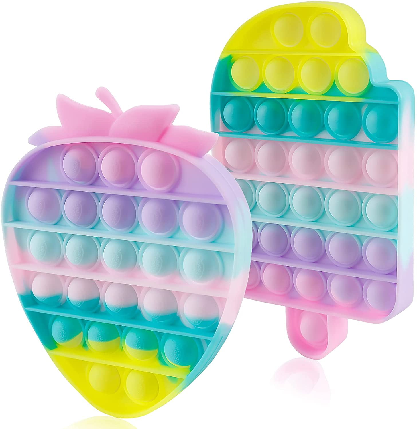 2 Packs Push Bubble Pop Fidget Sensory it Toys, Figit Set Silicone ...