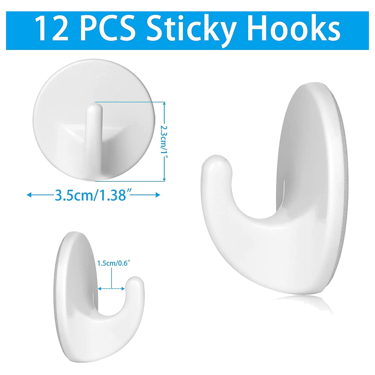 Click here for Unbranded 12 Pcs Plastic Hooks Self Adhesive  Stic... prices