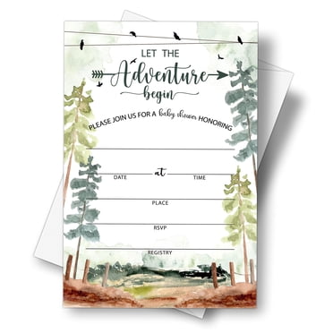 25 Custom Cute Personalized Woodland Animals Baby Shower Invites, Fill ...