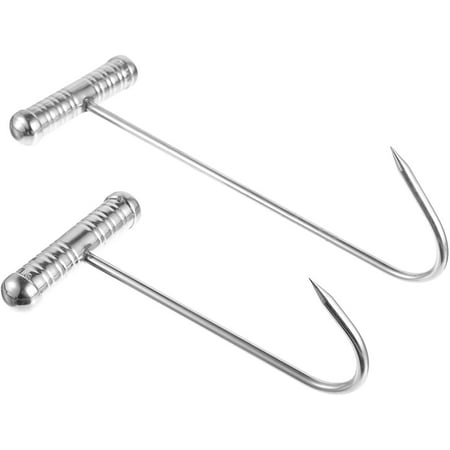 2pcs T Shaped Boning Hooks Stainless Steel Meat Hook for Butchering ...
