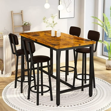 vidaXL Breakfast Bar Set Table and Chair Set for Kitchen Bar Table Set ...