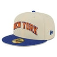 Men's New Era Cream/Blue New York Knicks 2025/26 City Edition 59FIFTY ...