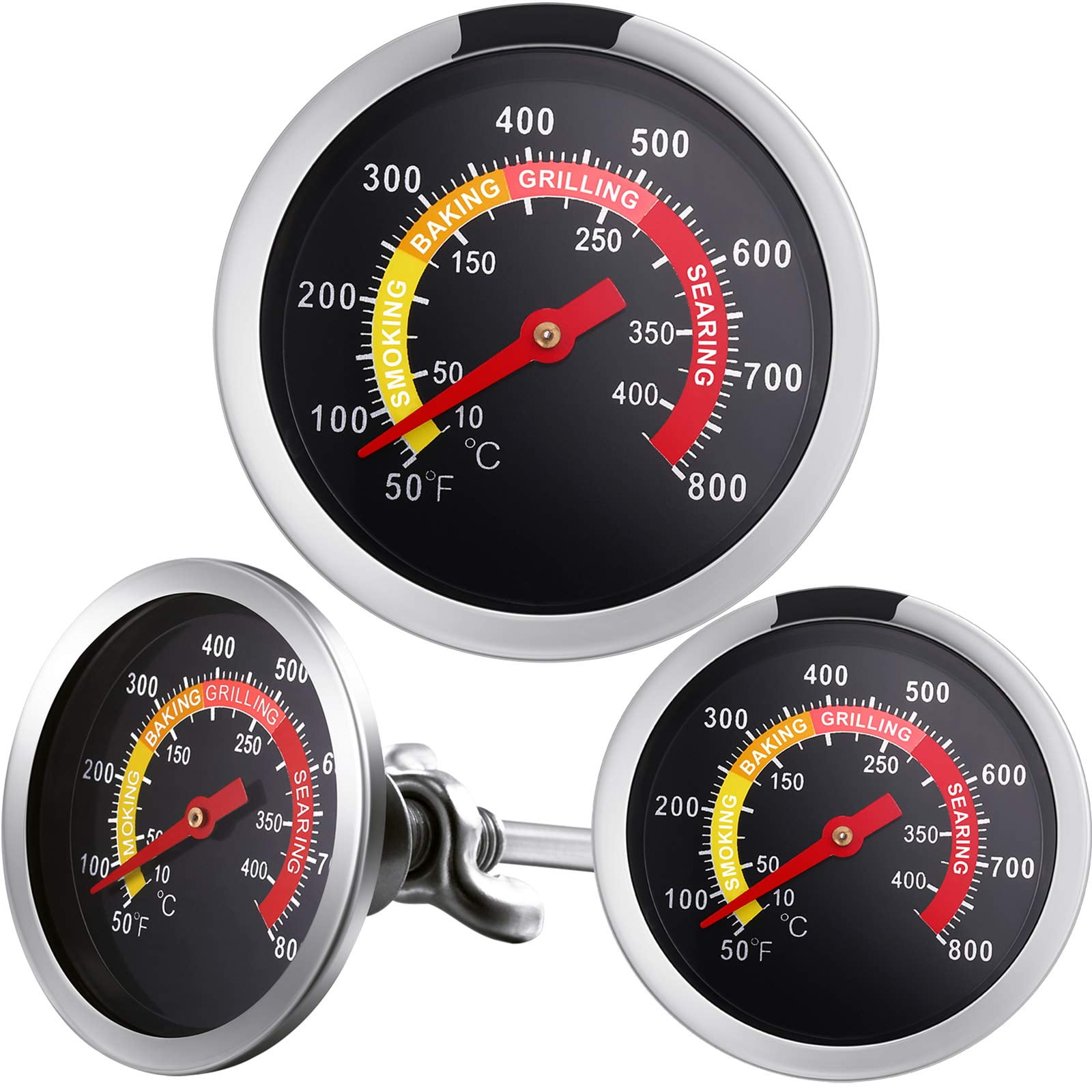 Click here for Hrenwivy 3 Packs Charcoal Grill Temperature Gauge... prices