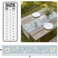 Blue Spring Floral Table Runner Daisy Flowers Elegant Farmhouse Art ...