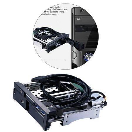 2.5" 3.5" HDD Mobile Rack 2 Bays with LED Indicator Lock Metal ...