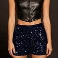 Women's Sparkly Sequin Shorts Mid Rise Y2k Glitter Rave Micro Shorts ...