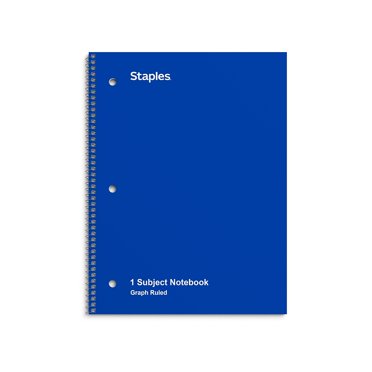 Staples Composition Notebook 7.5" x 9.75" Graph Ruled 80 Sheets Blue ...