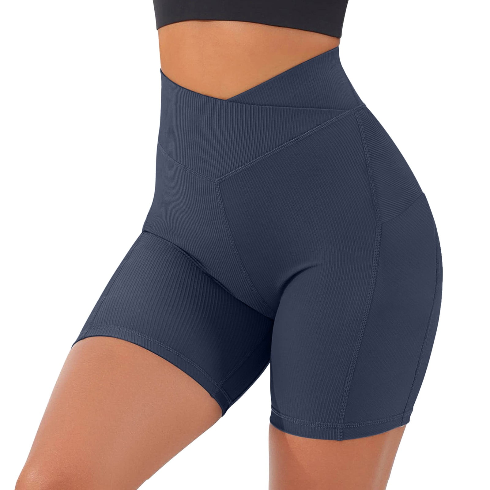 PEASKJP Gym Shorts for Women High Waist Soft Stretch Running ...