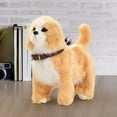 WEGFTDUOP Walking Barking Toy Dog with Remote Control Leash, Plush ...
