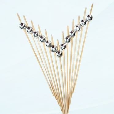 Gold Pearl Bamboo Appetizer Toothpicks for Fancy Catering, Long Snack ...
