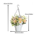 Artificial Flower in Basket Fake Plant in Plastic Basket for Outdoor ...