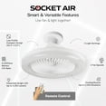 Bell + Howell Socket Fan Ceiling Fan Light Indoor with Remote Dimmable ...